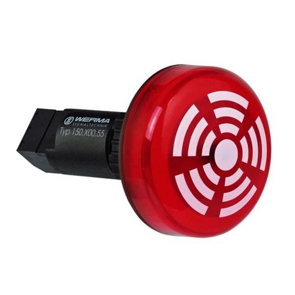 Combi Buzzer 150 230vAC øM22,5 1:RED 80dB(A) LED IP65 Continuous Tone ...